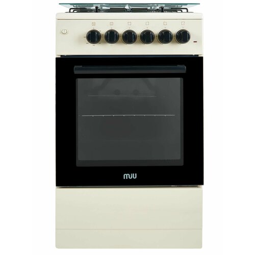 Кухонная плита MIU 5015 ERP бежевая 50 см, газовая с электрической духовкой, электроподжиг, 3 режима духовки