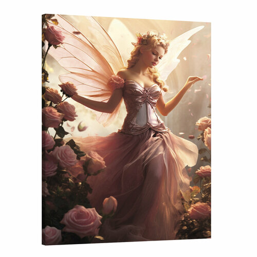 Интерьерная картина 50х70 "Розы в сказке"