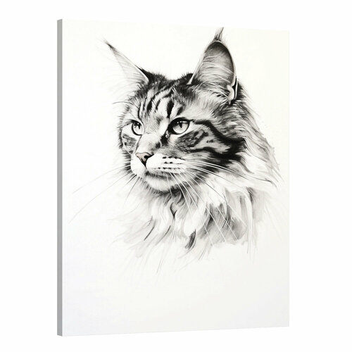 Интерьерная картина 50х70 "Кот и его легенда"