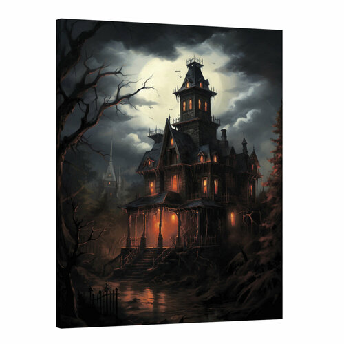 Интерьерная картина 50х70 "Темная ночь хэллоуина"