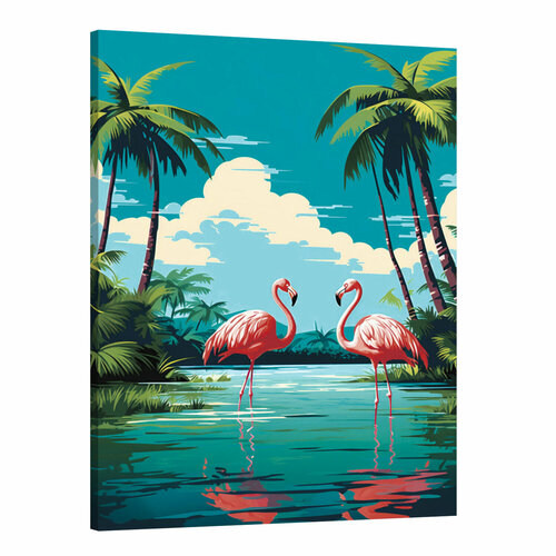 Интерьерная картина 50х70 "Расцвет фламинго"
