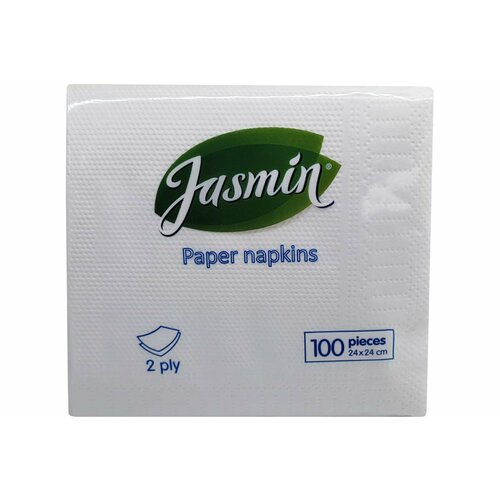 Бумажные салфетки Jasmin 2 слоя, 24x24 см, 100 шт. С100249