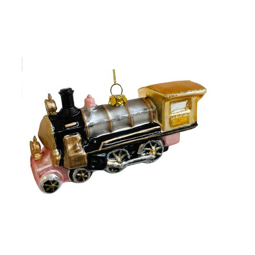 Стеклянная елочная игрушка "Поезд Ретро" 13 см SHISHI