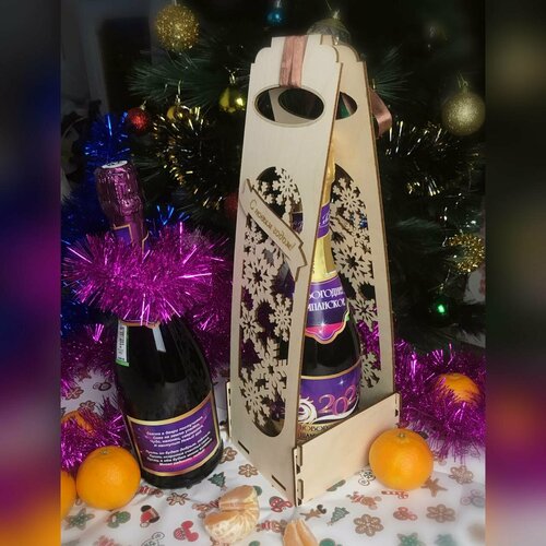 Подарочная коробка под шампанское/Деревянная упаковка/коробка для шампанского дракон/ Сувенир на праздник
