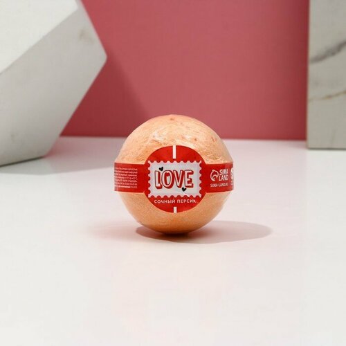 Бомбочка для ванны "Love", 130 гр, аромат сочный персик (комплект из 15 шт)