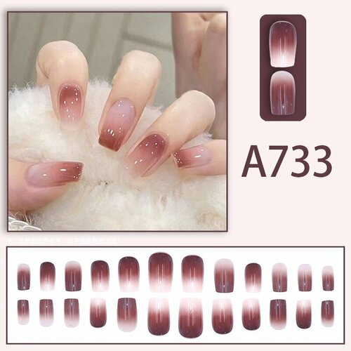 Накладные ногти с клеем в корейском стиле ( A733 )