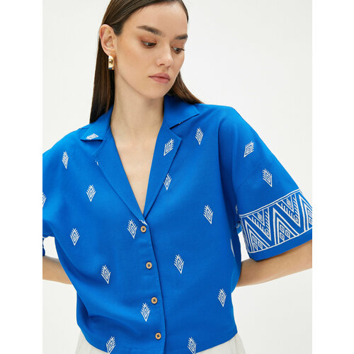 Рубашка KOTON, размер 42, синий
