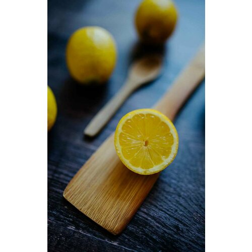 Картина на холсте 60x110 LinxOne "Лимон, фрукт, цитрус" интерьерная для дома / на стену / на кухню / с подрамником