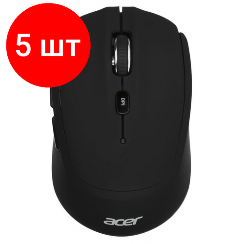 Комплект 5 штук, Мышь компьютерная Acer OMR040, черный