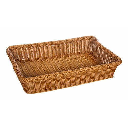 Корзинка для хлеба плетеная прямоугольная 60х40х12см коричневая