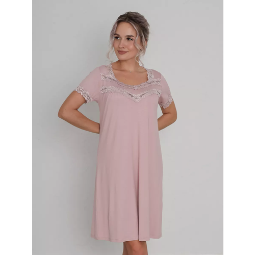 Сорочка  Текстильный Край, размер 48, розовый, пыльная роза