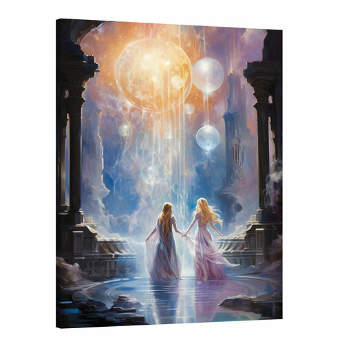 Интерьерная картина 50х70 "Волшебный мир фантазий: картина для девочки"
