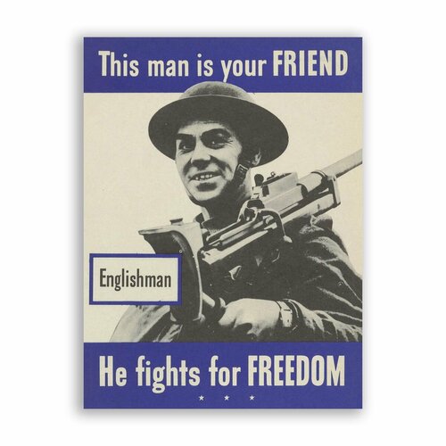 Мотивационный плакат на бумаге / This Man is Your Friend. Englishman / Размер 30 x 40 см