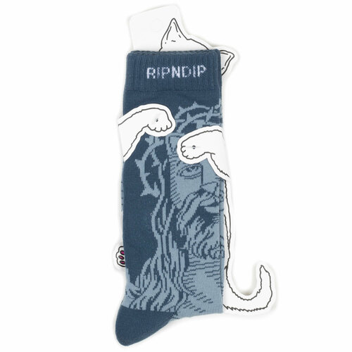 Носки RIPNDIP Носки с котом Лордом Нермалом Ripndip Socks, размер Универсальный, синий, голубой
