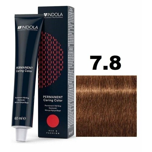 Indola Permanent Caring Color Крем-краска для волос 7/8 Средний русый шоколадный 60мл
