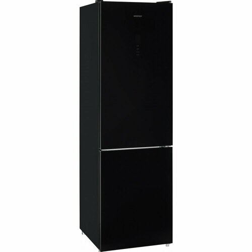 Холодильник NORDFROST RFC 390D NFGB двухкамерный, 378 л объем, Total No Frost, фасад черное стекло