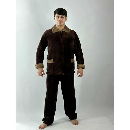 Пижама , размер 48-50, темно-коричневый