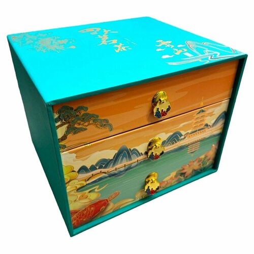 Набор чая с чайником и пиалами для китайской чайной церемонии Сяо/Цзинь 81-412 голубой