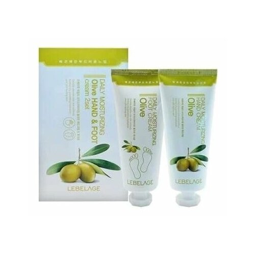 LEBELAGE Набор кремов с оливой DAILY MOISTURIZING OLIVE HAND CREAM & FOOT CREAM, 100мл*2 шт.