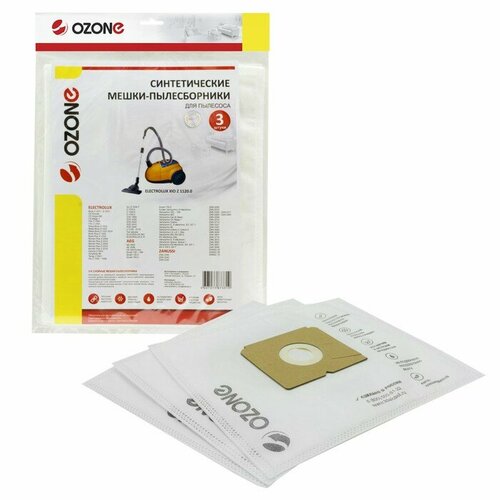 Мешки-пылесборники SE-01 Ozone синтетические для пылесоса, 3 шт (комплект из 7 шт)