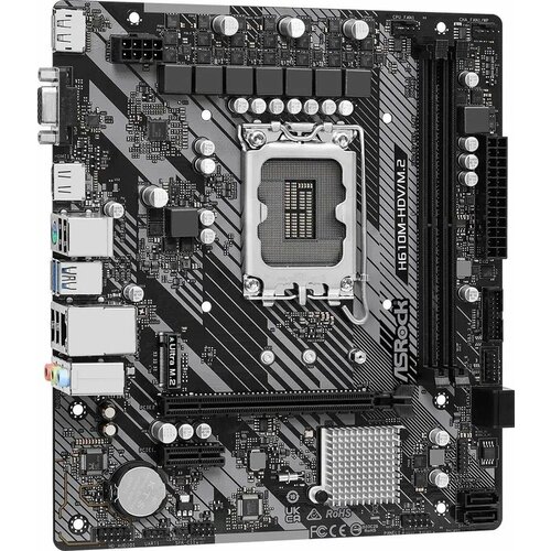 Материнская плата Asrock H610M-HDV/M.2 R2.0 Soc-1700 Intel H610 2xDDR4 mATX VGA/HDMI/DP