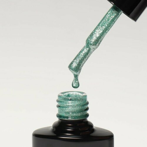 Queen fair Гель лак для ногтей, «CHROME», шиммерный, 3-х фазный, 8мл, LED/UV, цвет зелёный (023)
