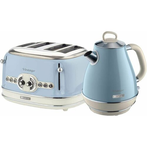 Кухонный набор с чайником и тостером Ariete ARPK21 Retro Style, Blue