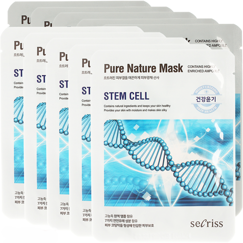 Тканевая маска для лица со стволовыми клетками Anskin Secriss Pure Nature Mask Pack Stem cell, 25 мл - 10 шт