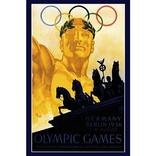Плакат, постер на бумаге иностранный Olympic games. Germany Berlin-1936. Размер 30 х 42 см