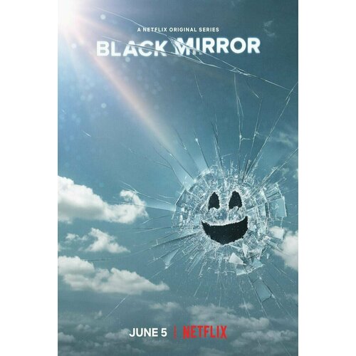 Плакат, постер на холсте Черное зеркало (Black Mirror, с 2011г). Размер 30 х 42 см