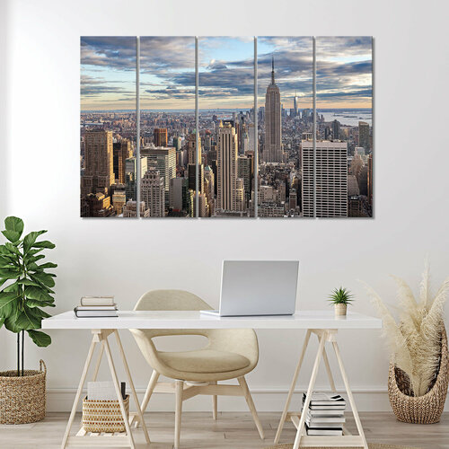 Модульная картина на холсте/ Городской пейзаж/ Нью-Йорк 2/Urban Landscape/ New York City 2 125х80
