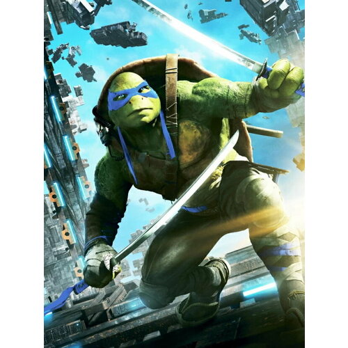 Плакат, постер на бумаге Teenage Mutant Ninja Turtles: Leonardo/Черепашки ниндзя: Леонардо/комиксы/мультфильмы. Размер 21 х 30 см
