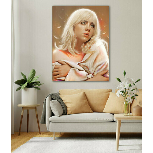 Интерьерная картина на холсте "Портрет Билли Айлиш" размер 22x30 см