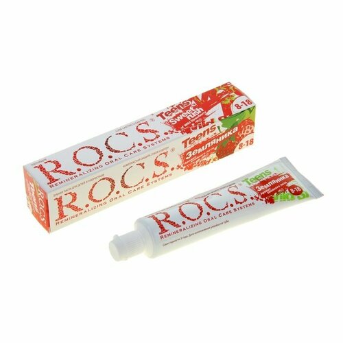 Зубная паста R.O.C.S. Teens, аромат знойного лета, земляника, 74 г (комплект из 4 шт)