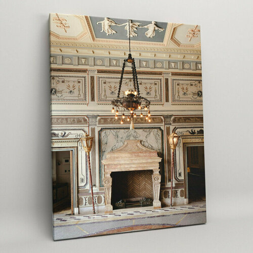 Картина на холсте (интерьерный постер) "Интерьер стиль эпохи возрождения", с деревянным подрамником, размер 30x40 см