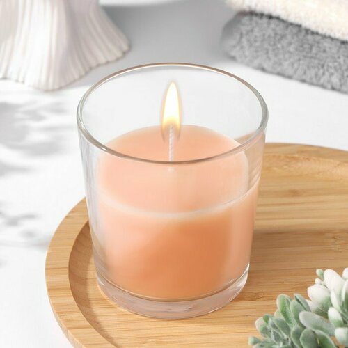 Свеча в гладком стакане ароматизированная "Корица", 8,5 см (комплект из 8 шт)