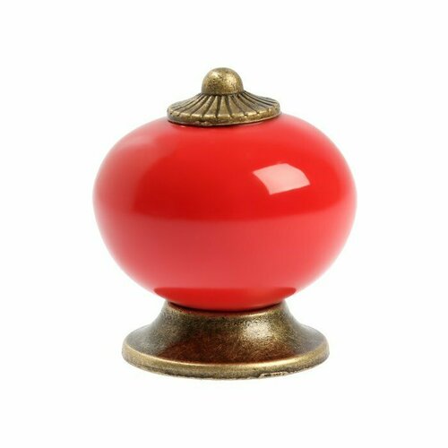 Ручка кнопка DOME Ceramics 003, керамическая, красная (комплект из 11 шт)