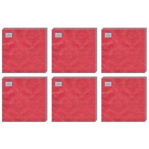 Bouquet Салфетки бумажные Art Rondo Барокко, 3 слоя, 12 шт, 33 х 33 см, Красный, 6 уп