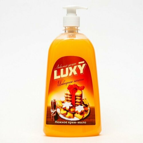 Крем-мыло жидкое Luxy "Любимый десерт" имбирное печенье с дозатором, 1 л (комплект из 7 шт)