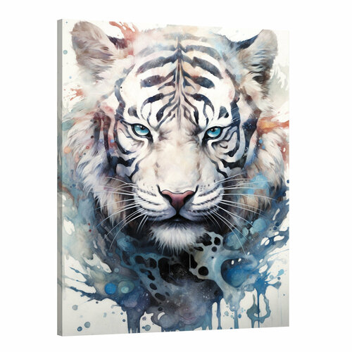 Интерьерная картина 50х70 "Снежный тигр"
