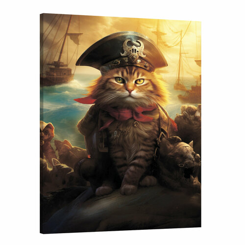 Интерьерная картина 50х70 "кот-пират"