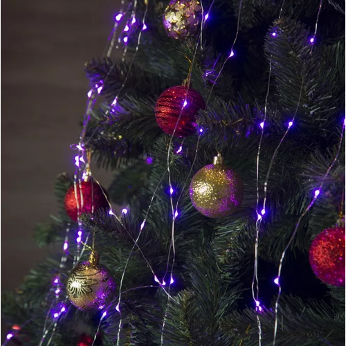 Новогодняя светодиодная гирлянда "Занавес"( Конский хвост), 8 режимов, 10 ниток, розовая, 2 метра