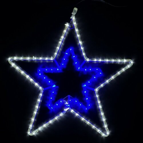 Фигура из дюралайта SHLights Звезда на каркасе, 108 LED, 52см, уличная, синий/белый (RL-108-S-B/W)