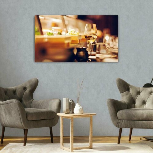 Картина на холсте 60x110 LinxOne "Свет бокал" интерьерная для дома / на стену / на кухню / с подрамником