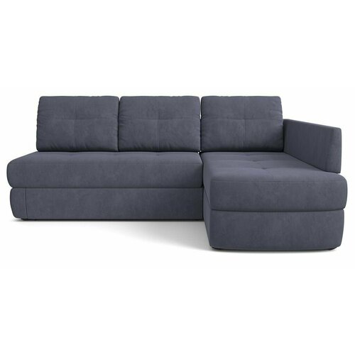 Угловой диван-кровать PUSHE Арно, правый угол, велюр, серый Formula 998