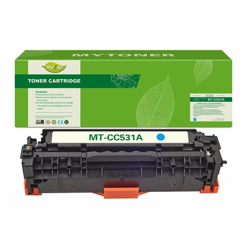 Картридж MyToner, аналог HP CC531A/304A/Canon 718 синий 2.8k с чипом