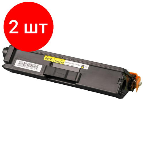 Комплект 2 штук, Картридж лазерный SAKURA TN-421Y жел. для Brother HL-8260DCW/DCP-8410