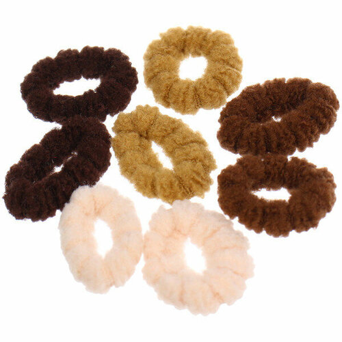 Резинки для волос 100шт «миндаль», оттенки бежевого и коричневого, d-2см