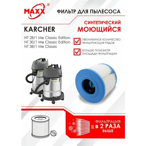 Фильтр синтетический, моющийся для пылесоса Karcher NT 28/1, 30/1, 38/1 Me Classic Edition