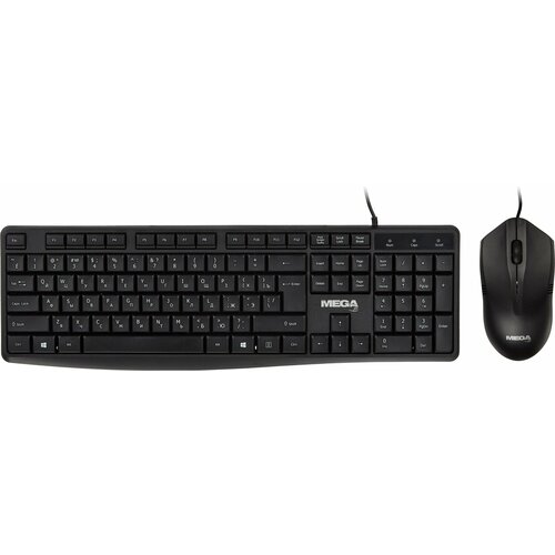 Набор клавиатура+мышь ProMega KM-108 черный проводной(104кн, 1000DPi)